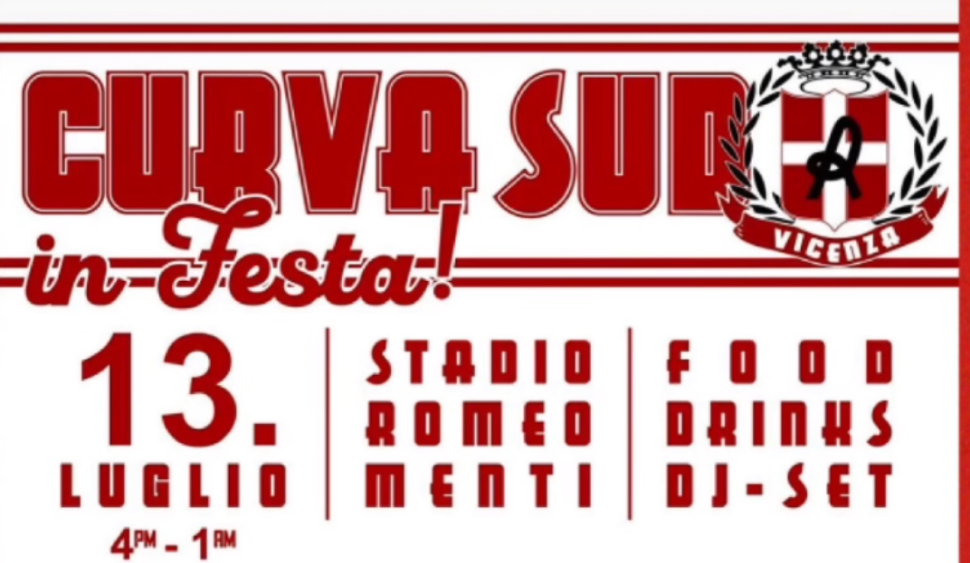 Vicenza, il 13 luglio le consueta festa della Curva Sud al Menti ...